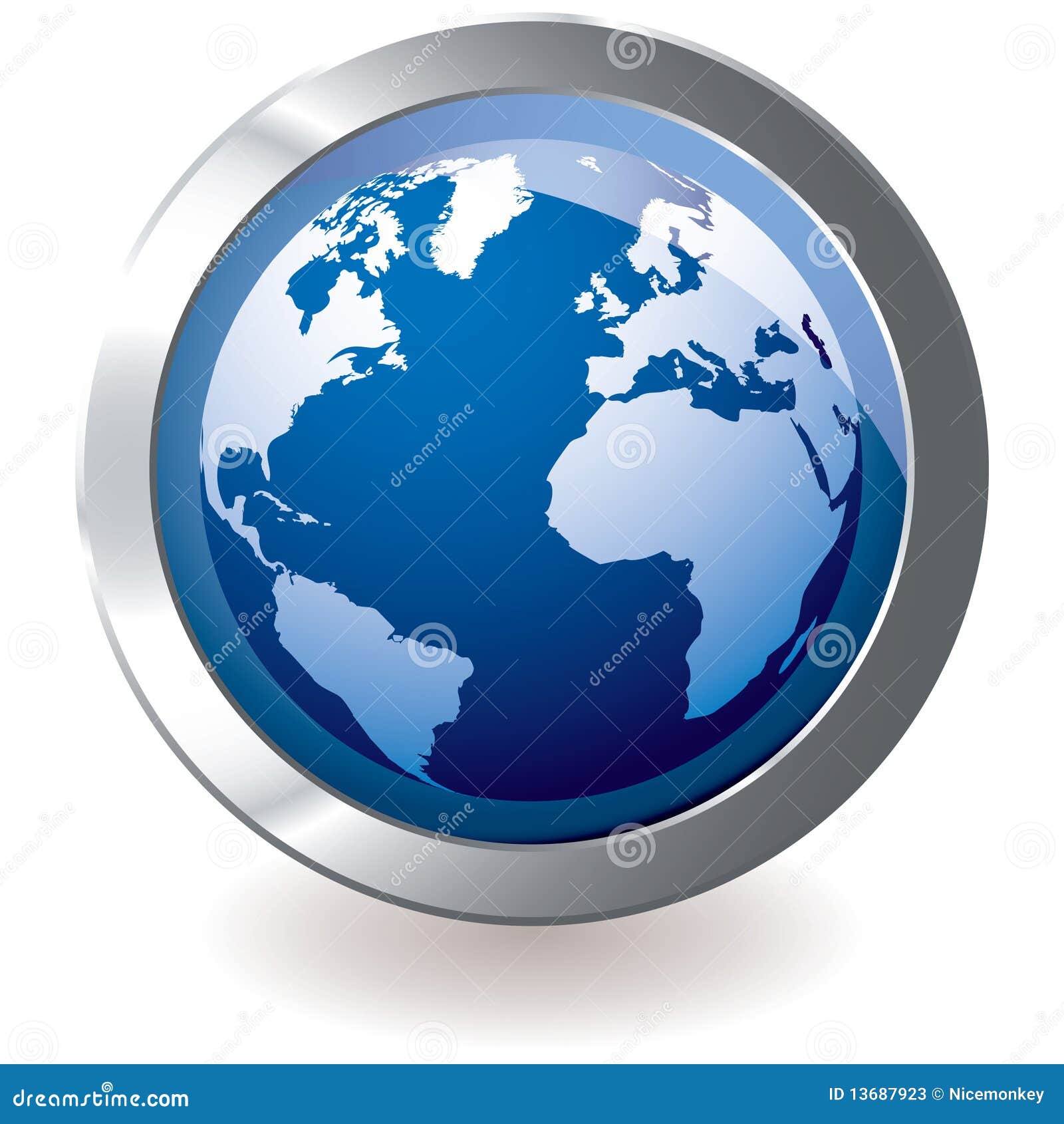 Blue icon earth globe stock illustration. Illustration of icons - 13687923