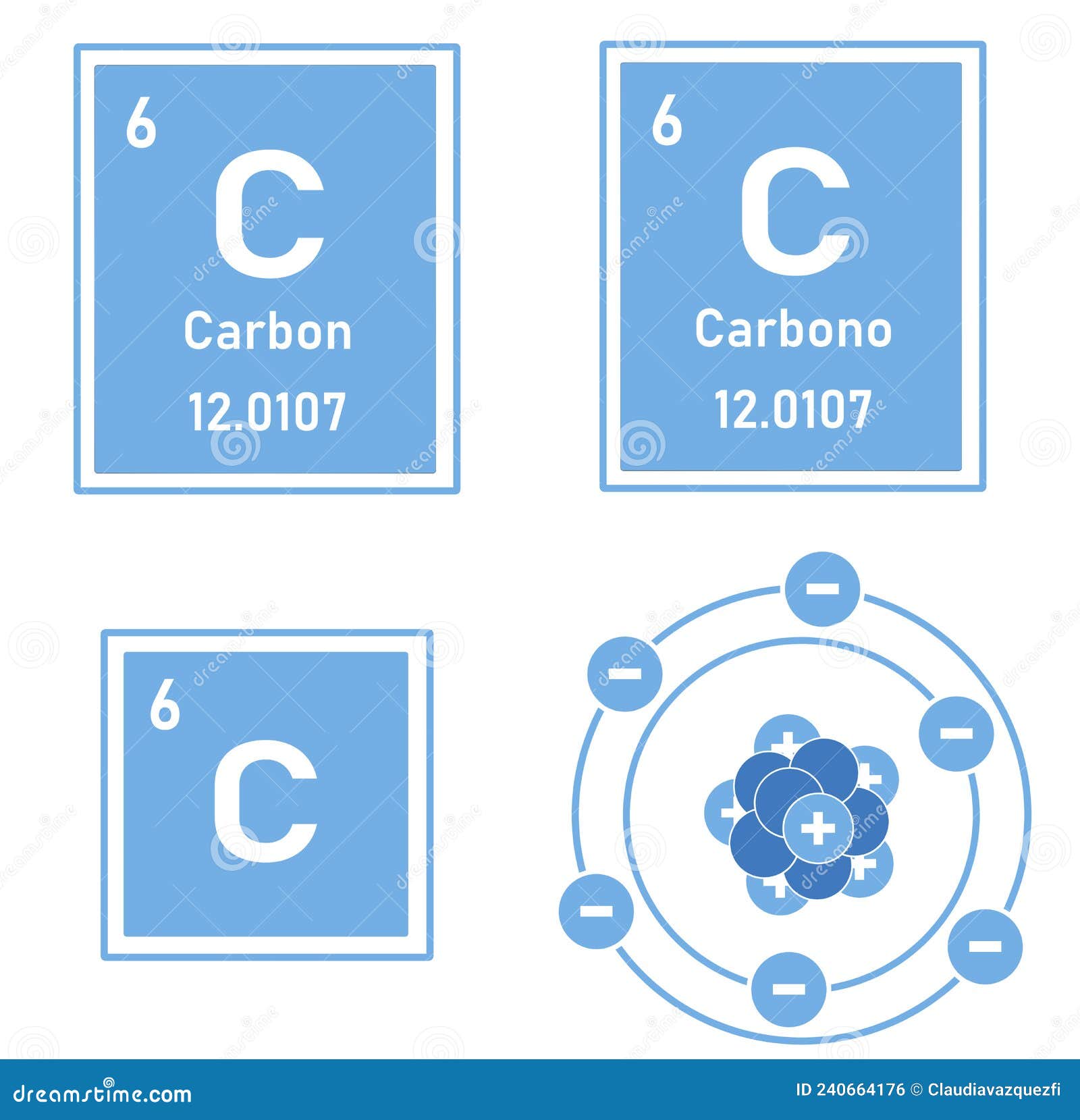 Carbon Icon of the Periodic Table Stock Illustration - Illustration of ...