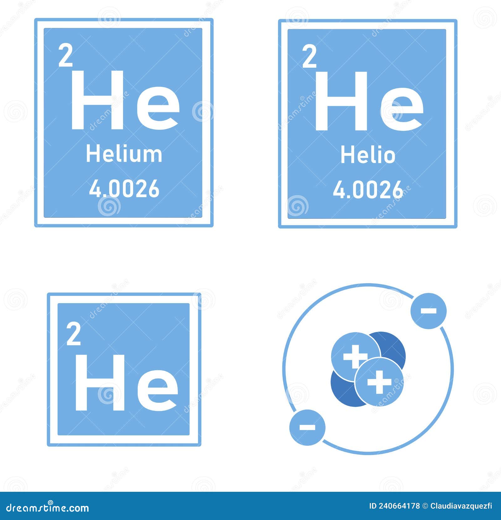 Helium Icon of the Periodic Table Stock Illustration - Illustration of ...