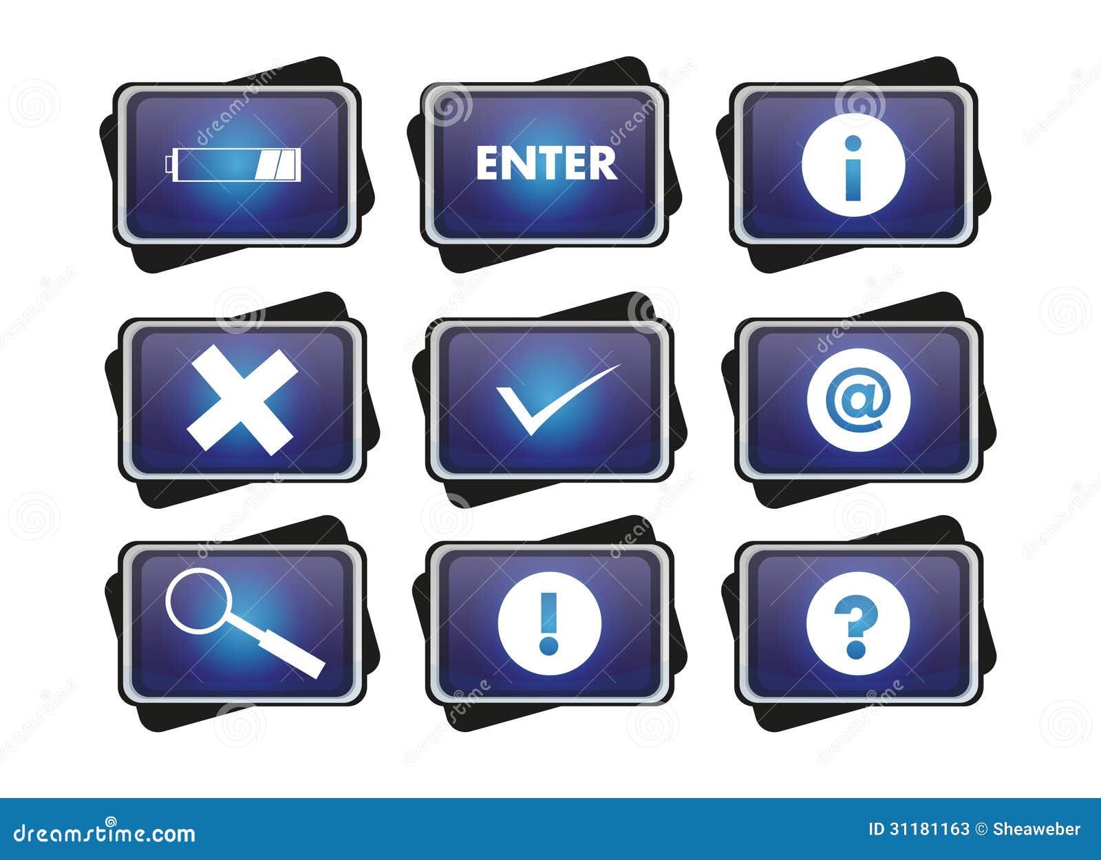 Blue icon stock vector. Illustration of vector, magnifying - 31181163