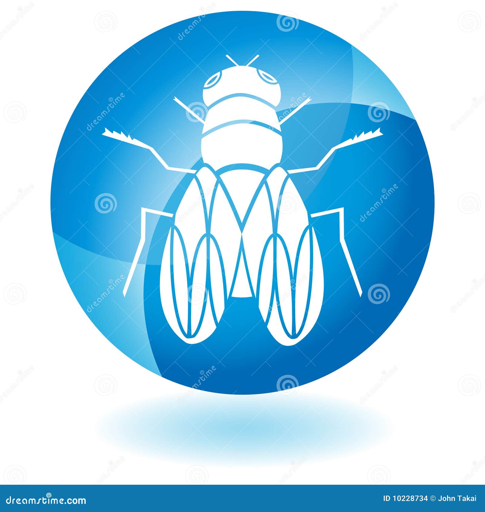 Blue Icon - Fly stock vector. Illustration of icons, houseflies - 10228734