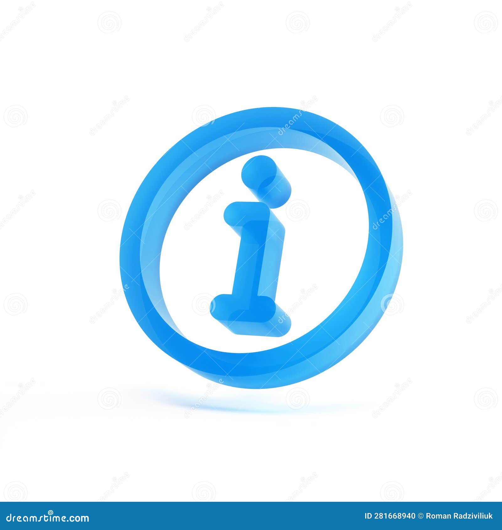 Blue Icon Info on a White Studio Background. Information Sign Stock ...