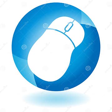 Blue Icon - Mouse stock vector. Illustration of device - 10109027