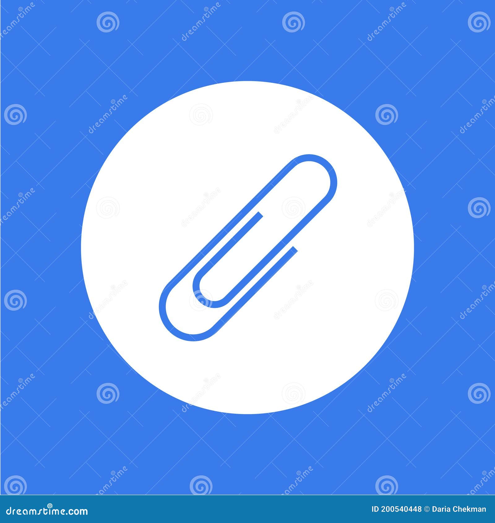 Blue Icon with Paperclip Icon on Light Blue Background Stock ...