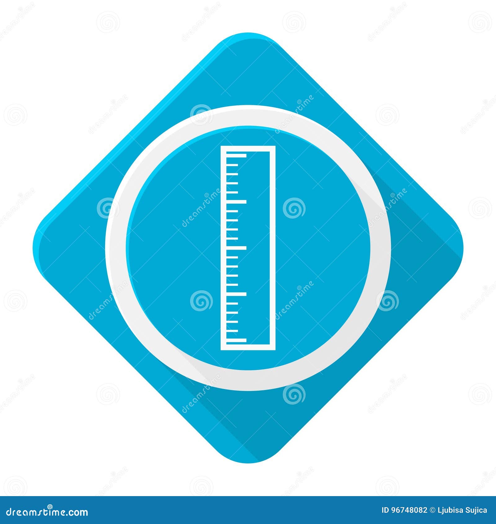 Blue Icon Ruler with Long Shadow Stock Vector - Illustration of ...