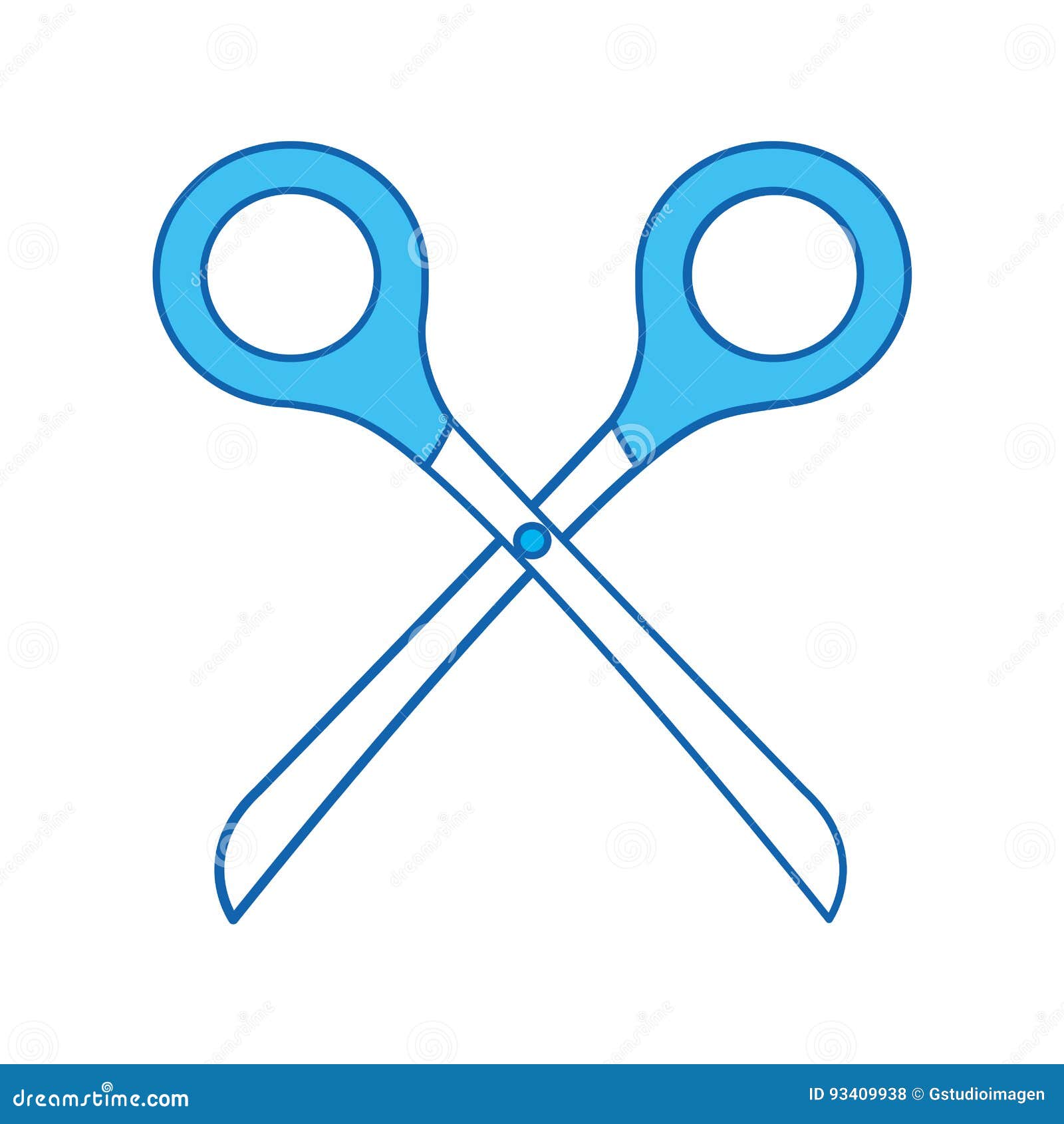 Blue icon Scissors cartoon stock vector. Illustration of silhouette ...