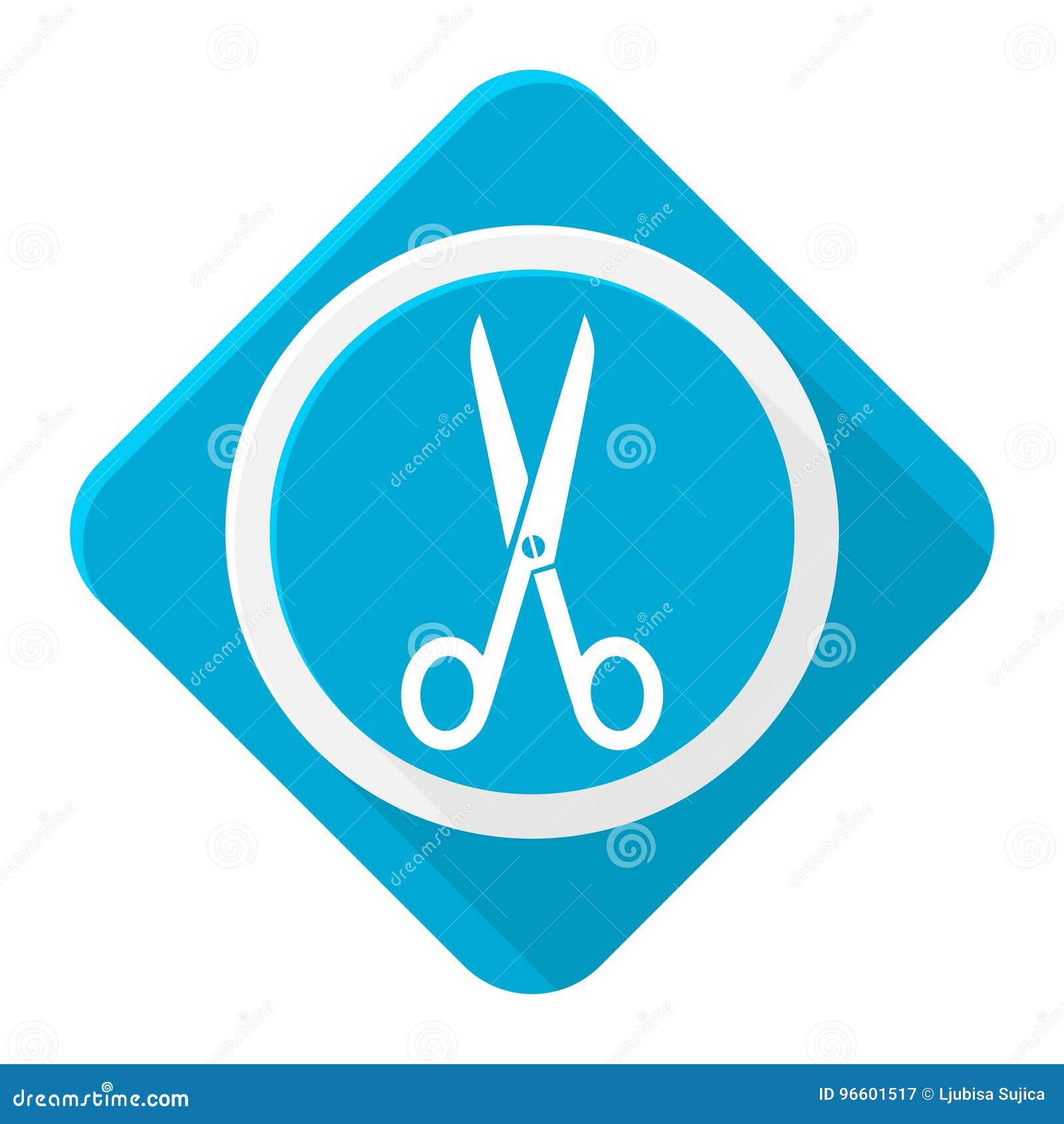 Blue Icon Scissors with Long Shadow Stock Vector - Illustration of cost ...