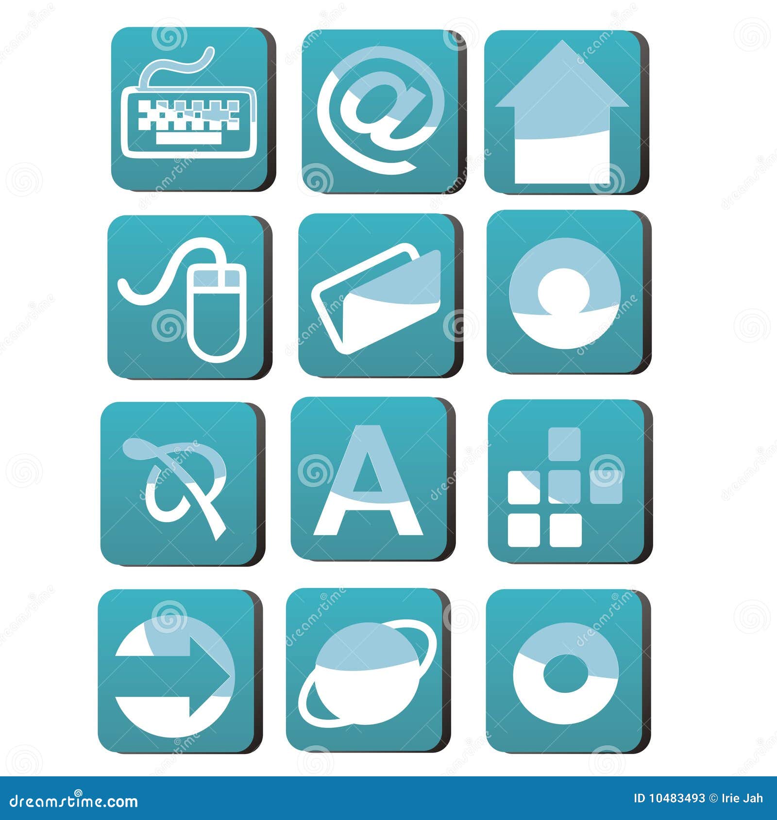 Blue icon set stock illustration. Illustration of commerce - 10483493