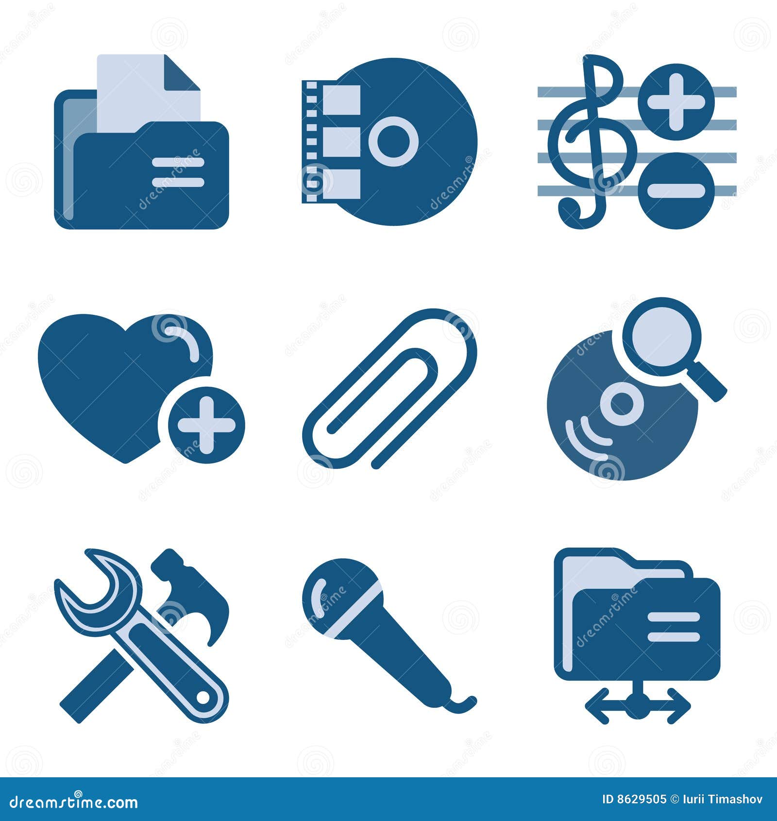 Blue icon set 11 stock vector. Illustration of pictogram - 8629505