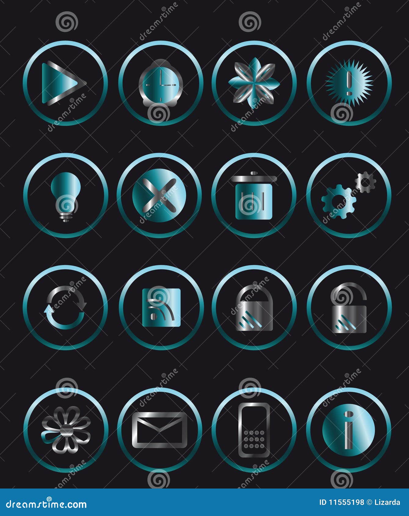 Blue icon set stock illustration. Illustration of painting - 11555198