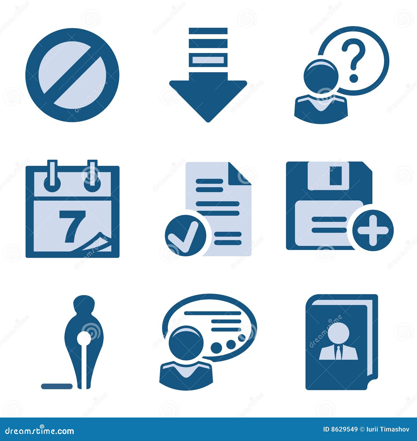 Blue icon set 2 stock vector. Illustration of address - 8629549