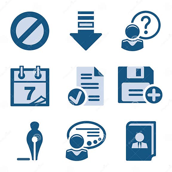 Blue icon set 2 stock vector. Illustration of address - 8629549