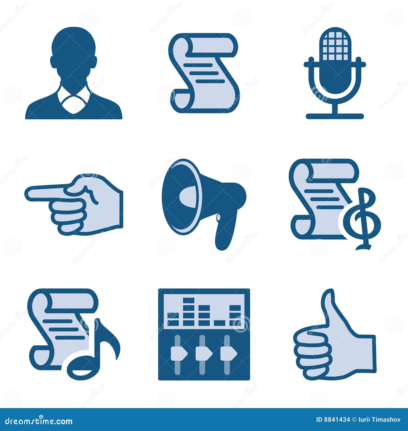Blue icon set 31 stock vector. Illustration of icons, audio - 8841434