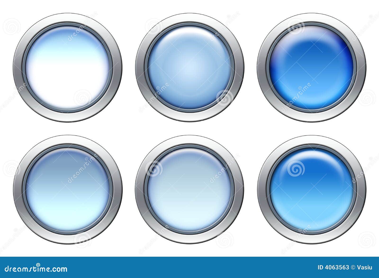 Blue icon set stock illustration. Illustration of glassy - 4063563