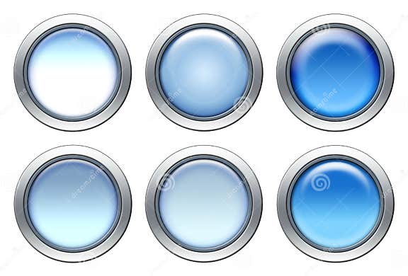 Blue icon set stock illustration. Illustration of glassy - 4063563