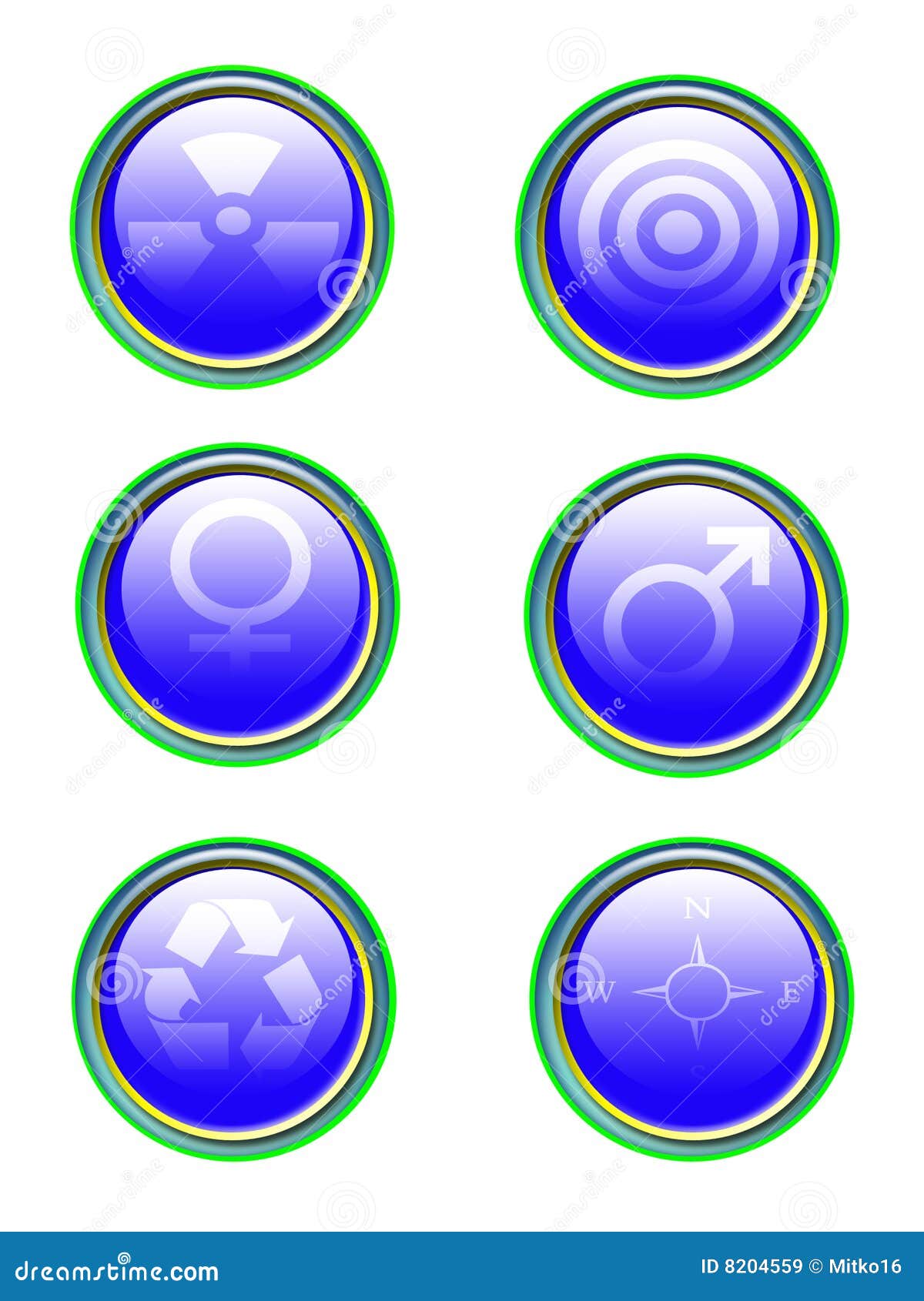 Blue icon set stock illustration. Illustration of button - 8204559