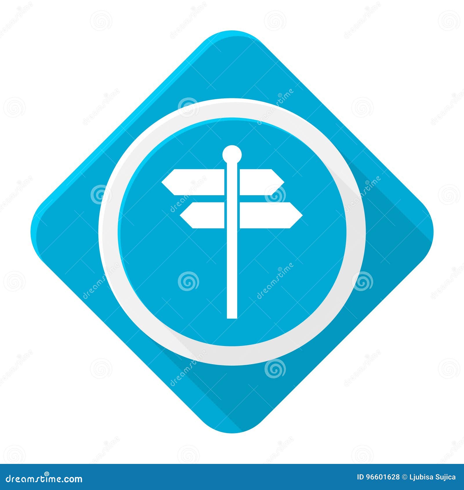 Blue Icon Signpost with Long Shadow Stock Vector - Illustration of ...