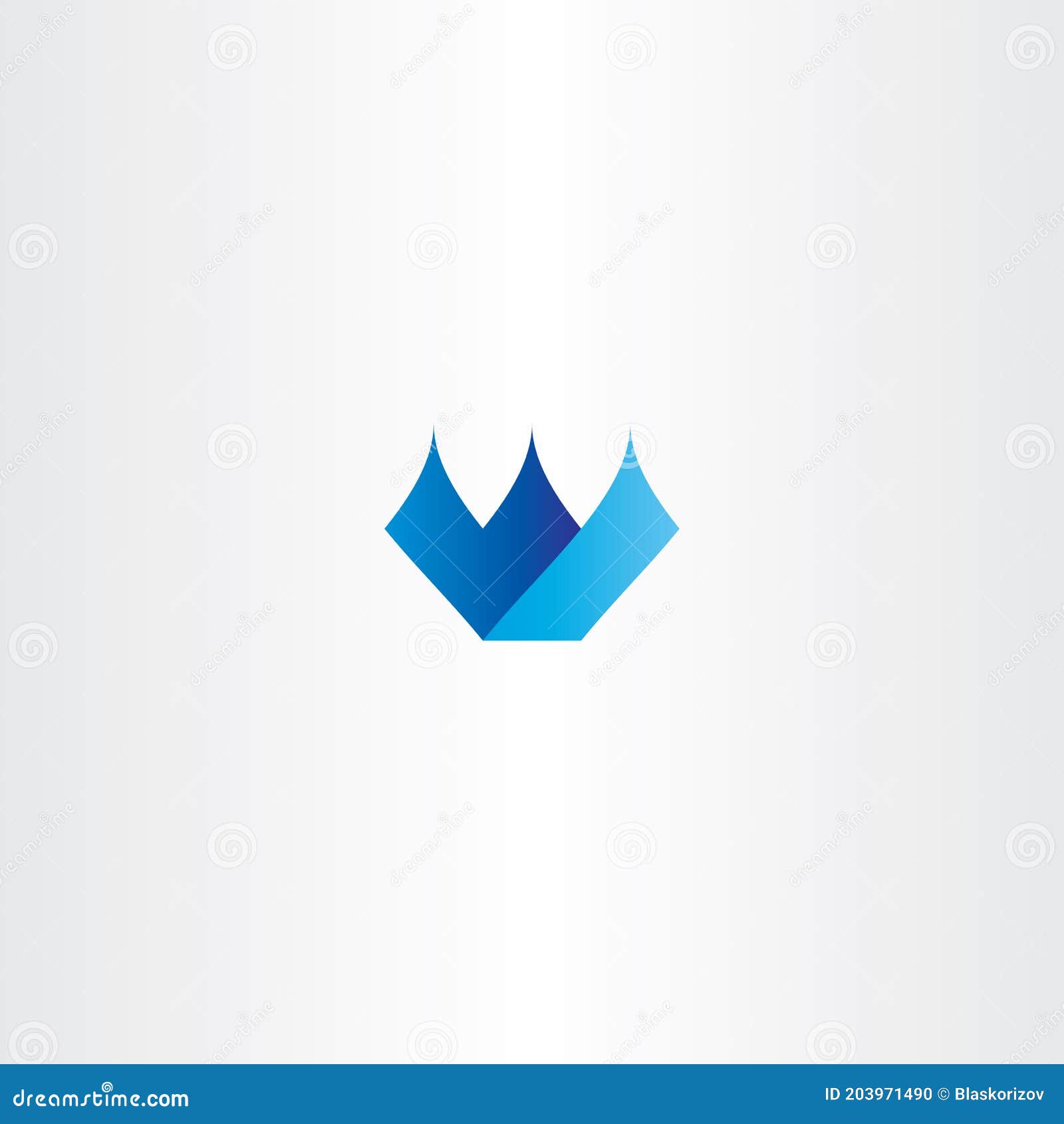 Blue Icon W Letter W Logo Vector Design Stock Vector - Illustration of ...