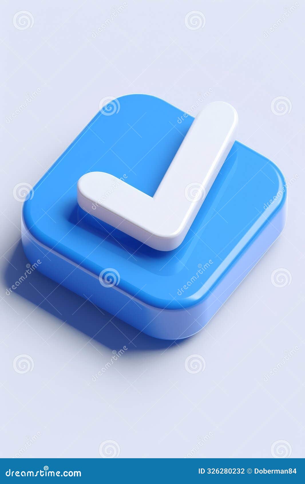 Blue Icon with a White Check Mark Symbol Indicating Approval or ...