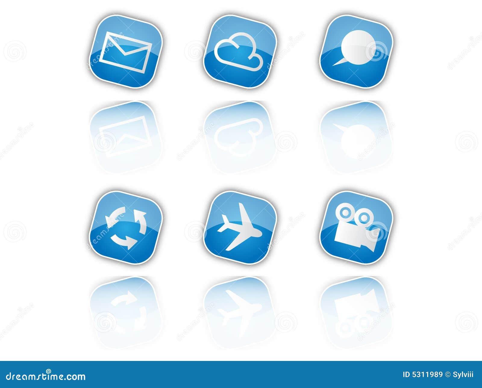 Blue Icons stock vector. Illustration of blue, recycling - 5311989