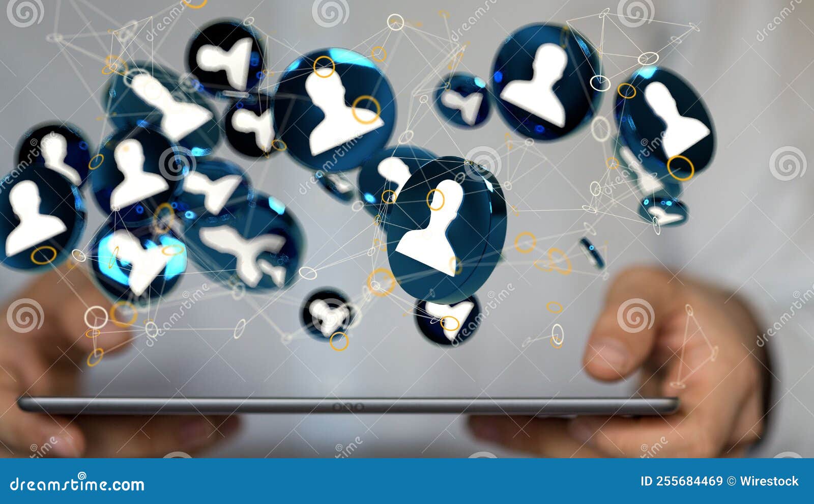 Icons of People Linked Together Stock Image - Image of communication ...