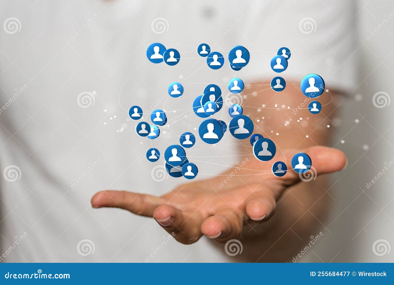 Icons of People Linked Together Stock Image - Image of communication ...