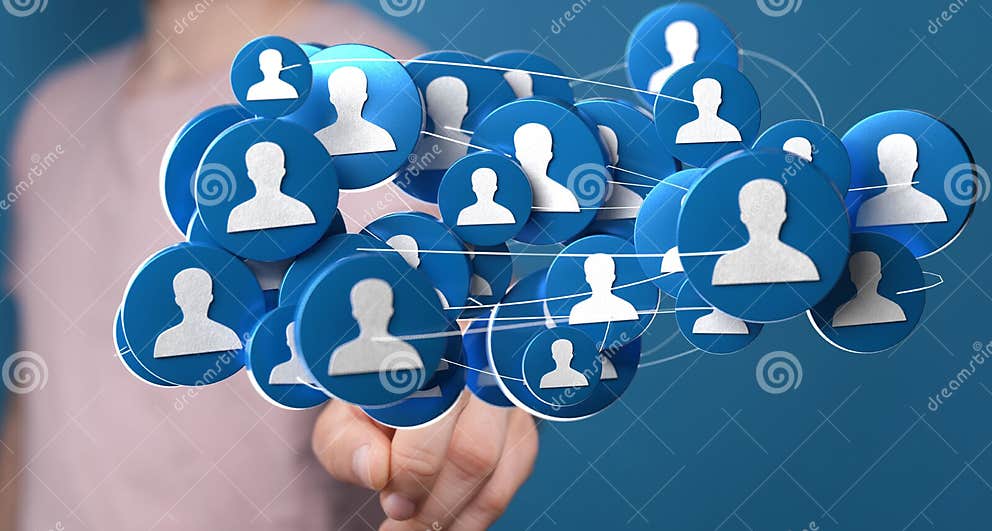 Icons of People Linked Together Stock Image - Image of connection ...