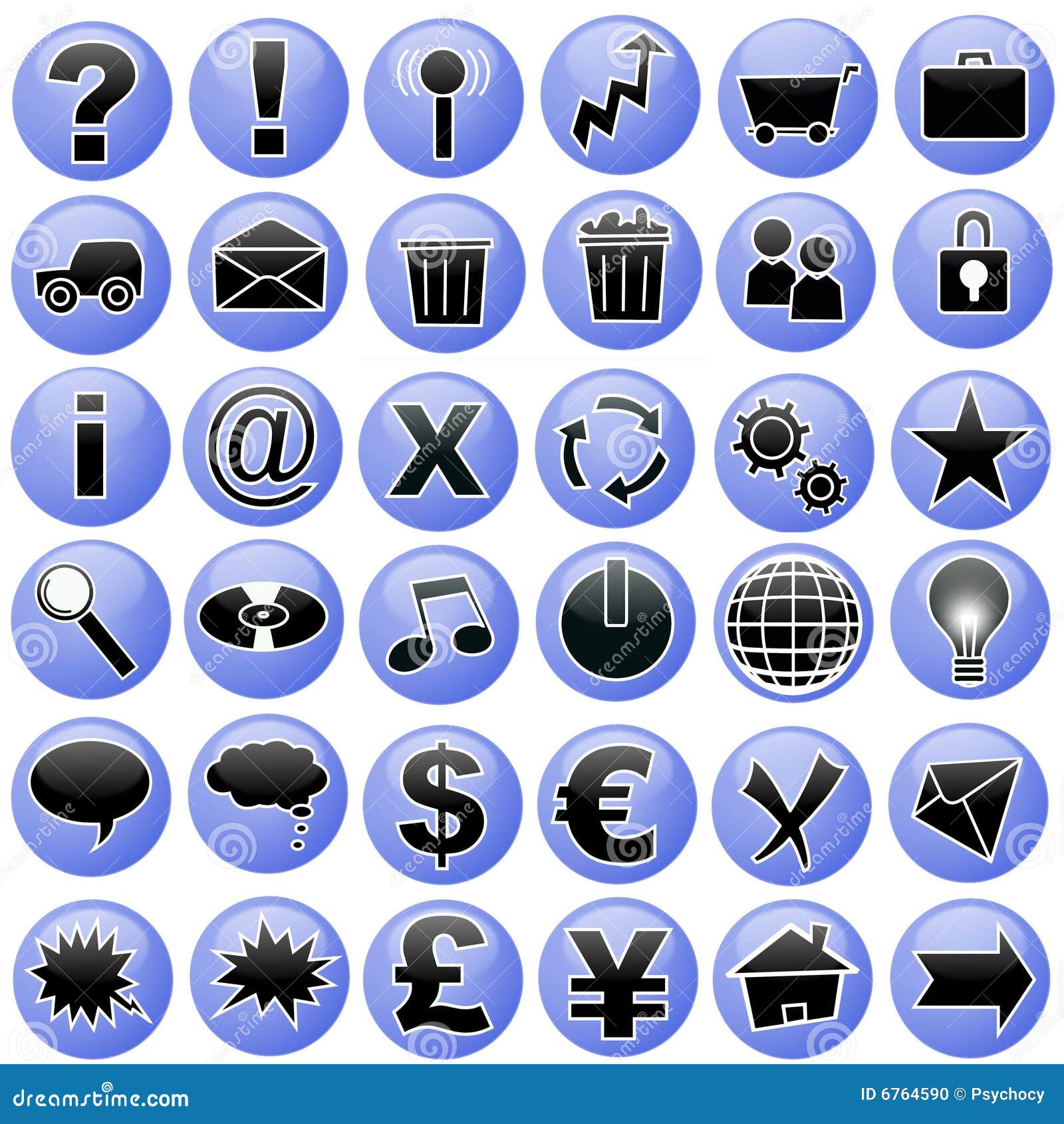 Blue Icons Set stock illustration. Illustration of background - 6764590