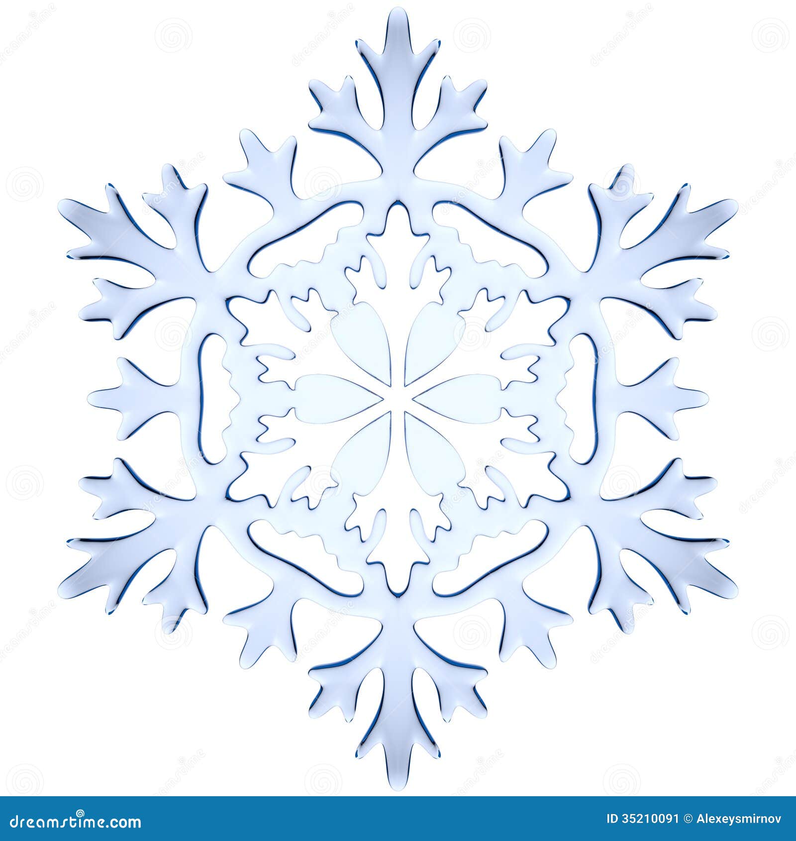 Blue Icy Decorative Snowflake Stock Illustration - Illustration of ...