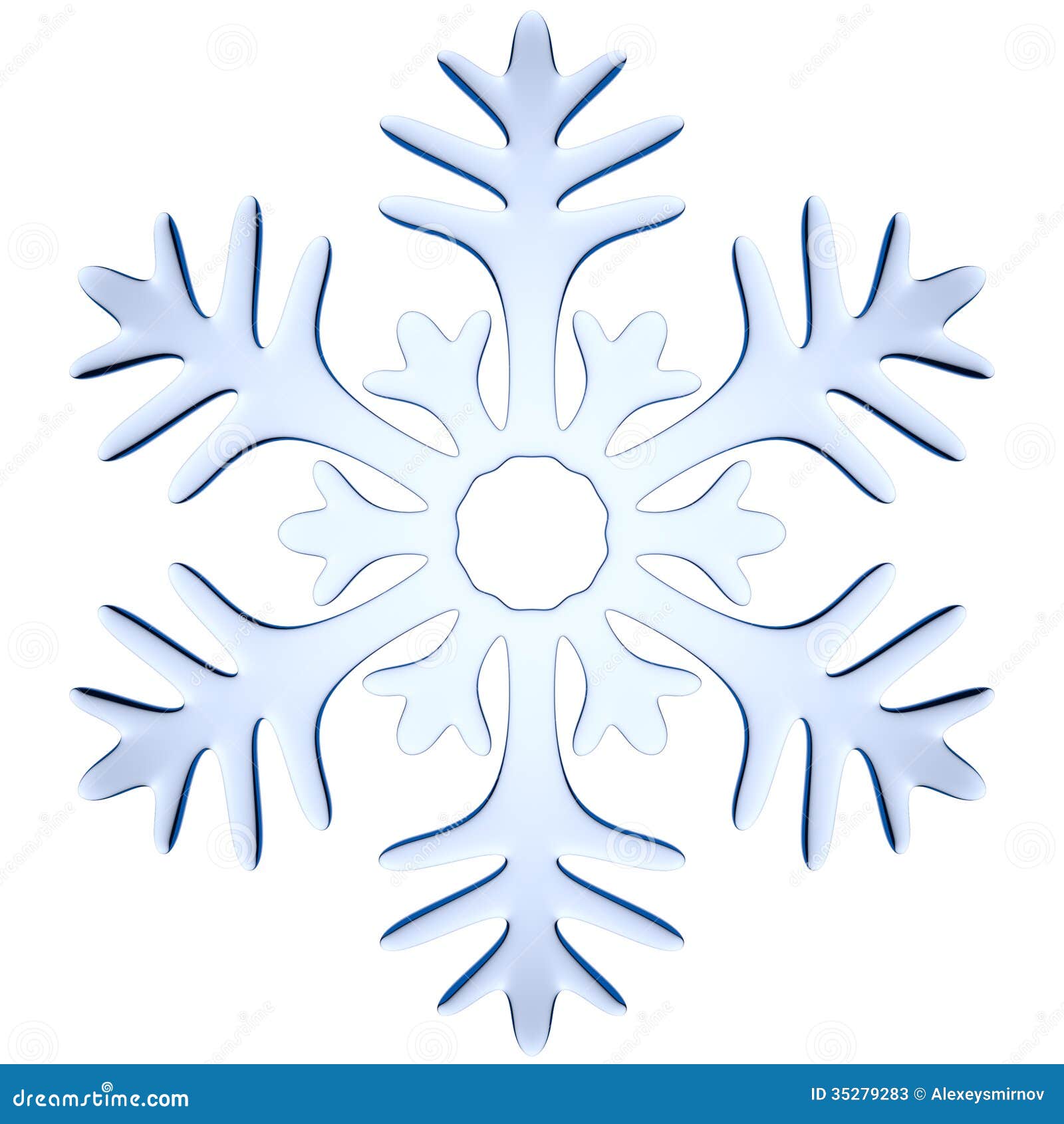 Blue Icy Decorative Snowflake Stock Illustration - Illustration of ...