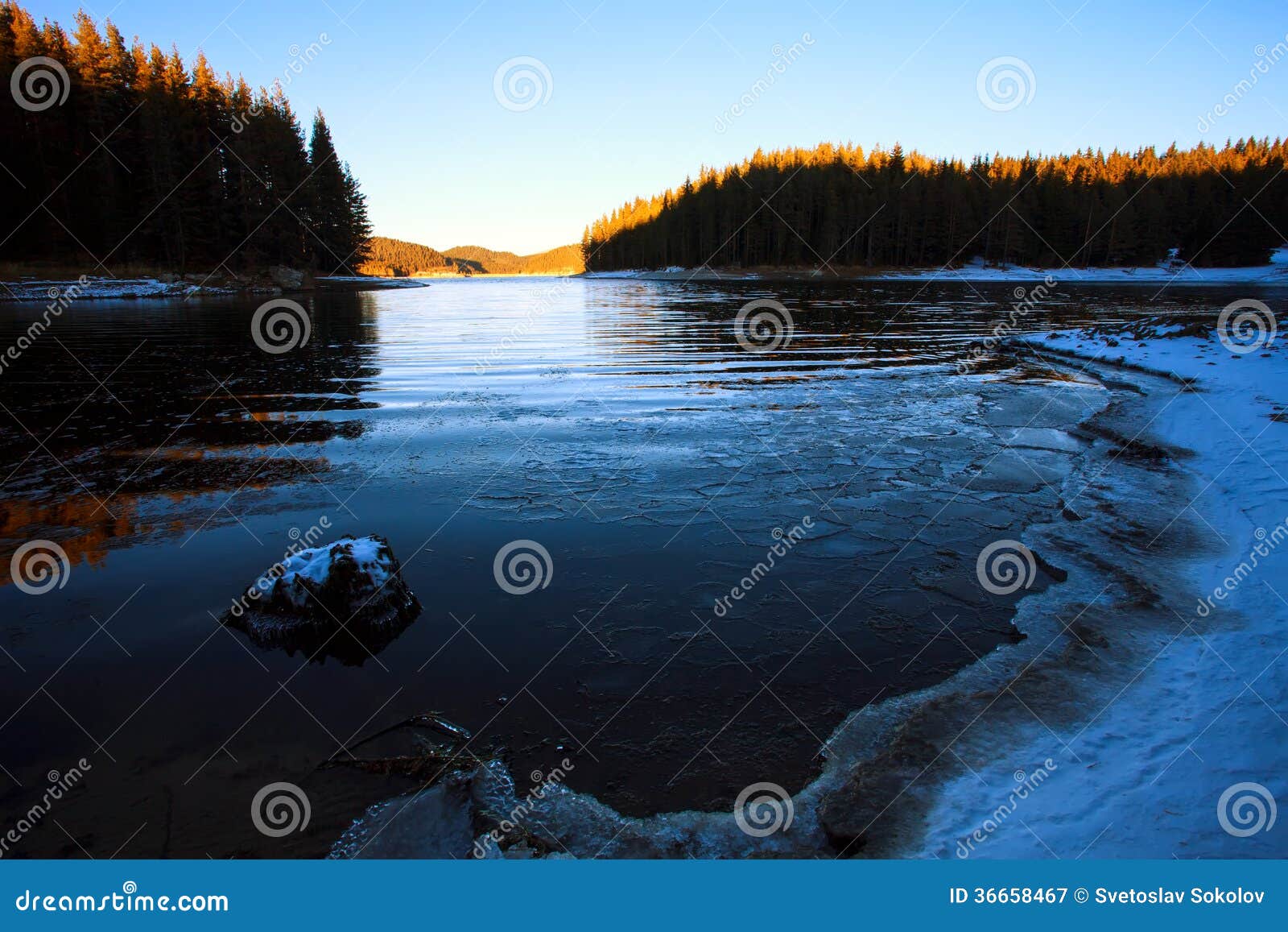 Blue icy lake stock image. Image of frosty, peaceful - 36658467