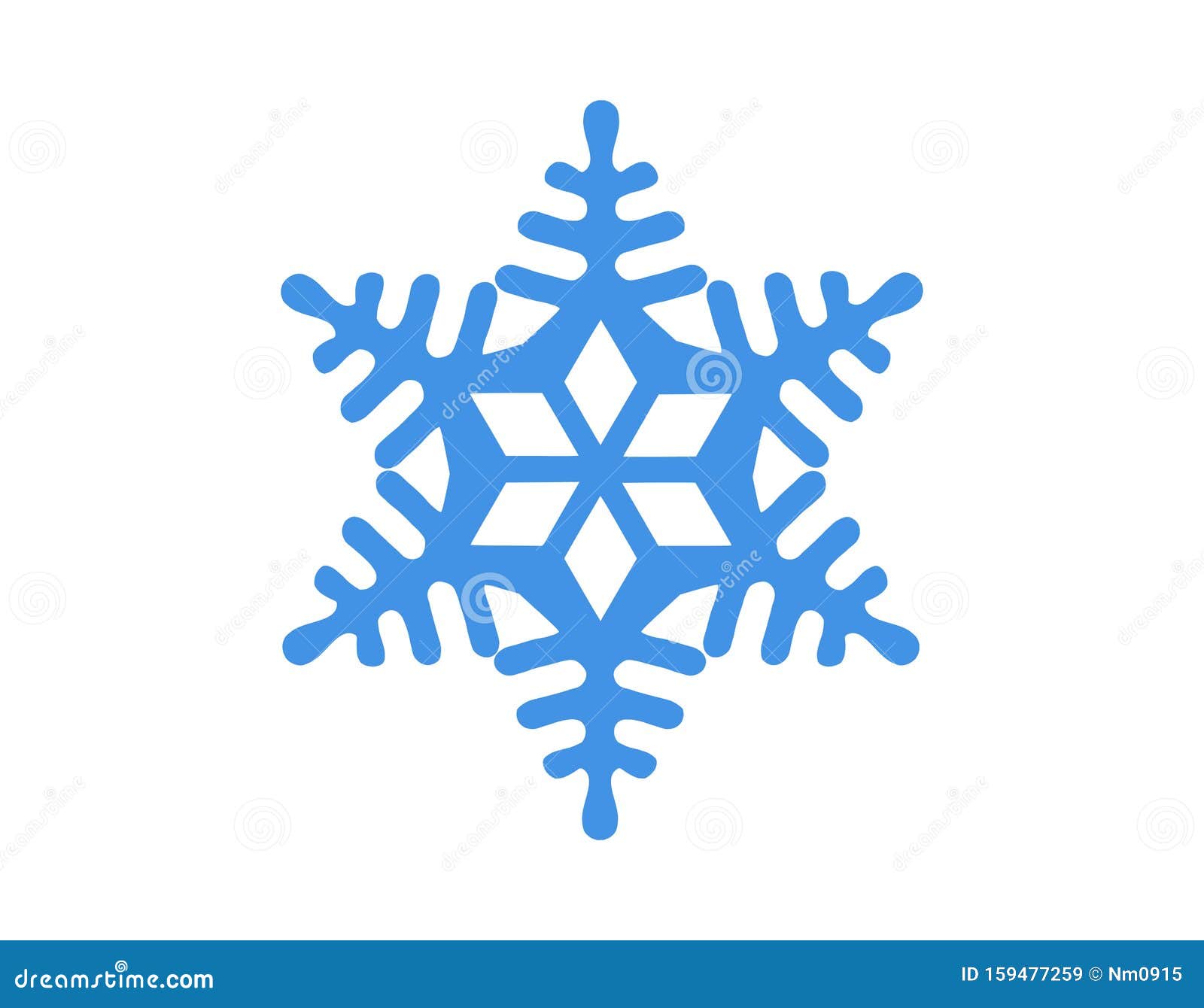 Blue Icy Snowflake. Symbol of Winter Stock Vector - Illustration of ...