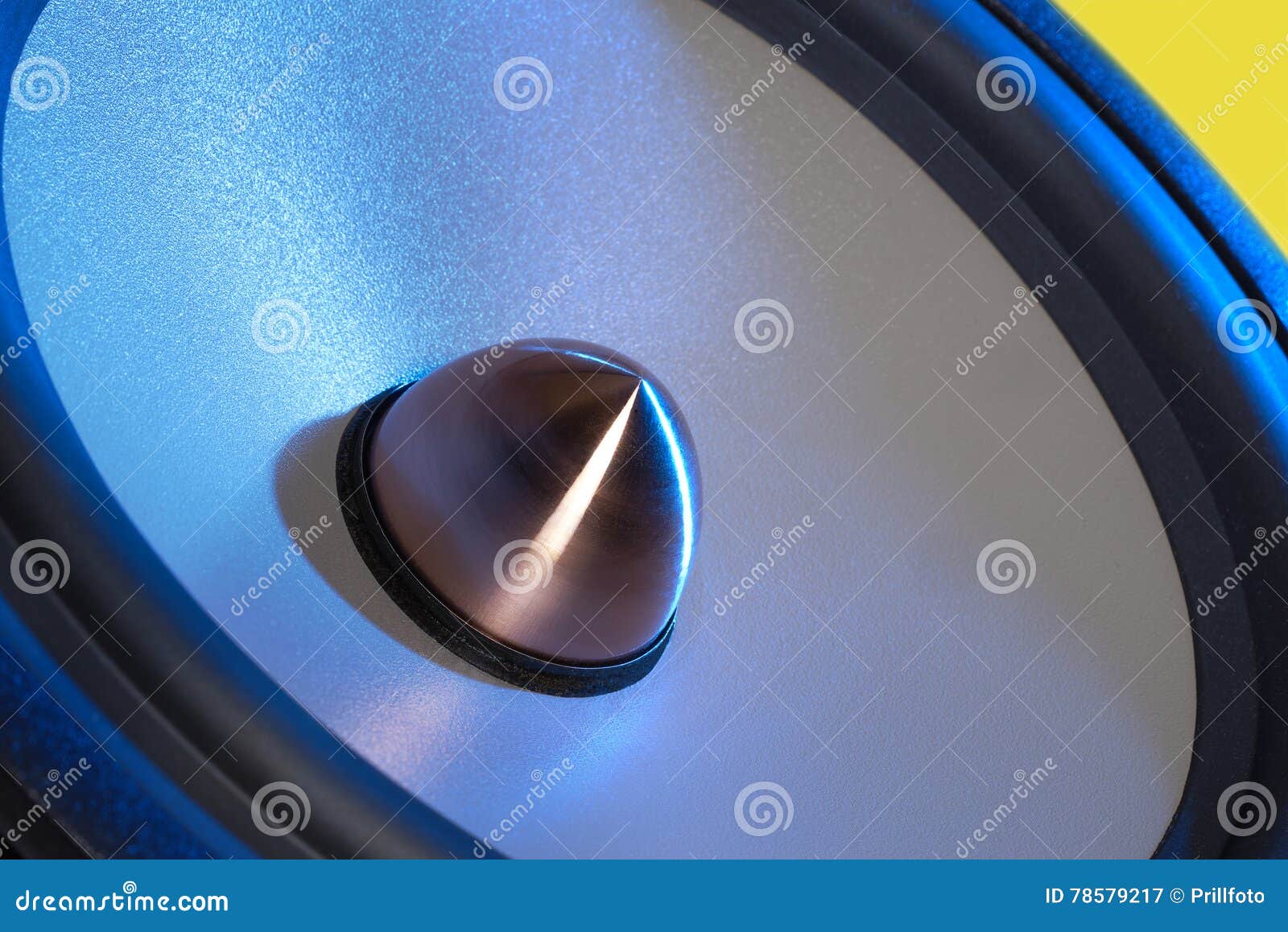 Blue Illuminated Loudspeaker Detail Stock Image - Image of sound, music ...