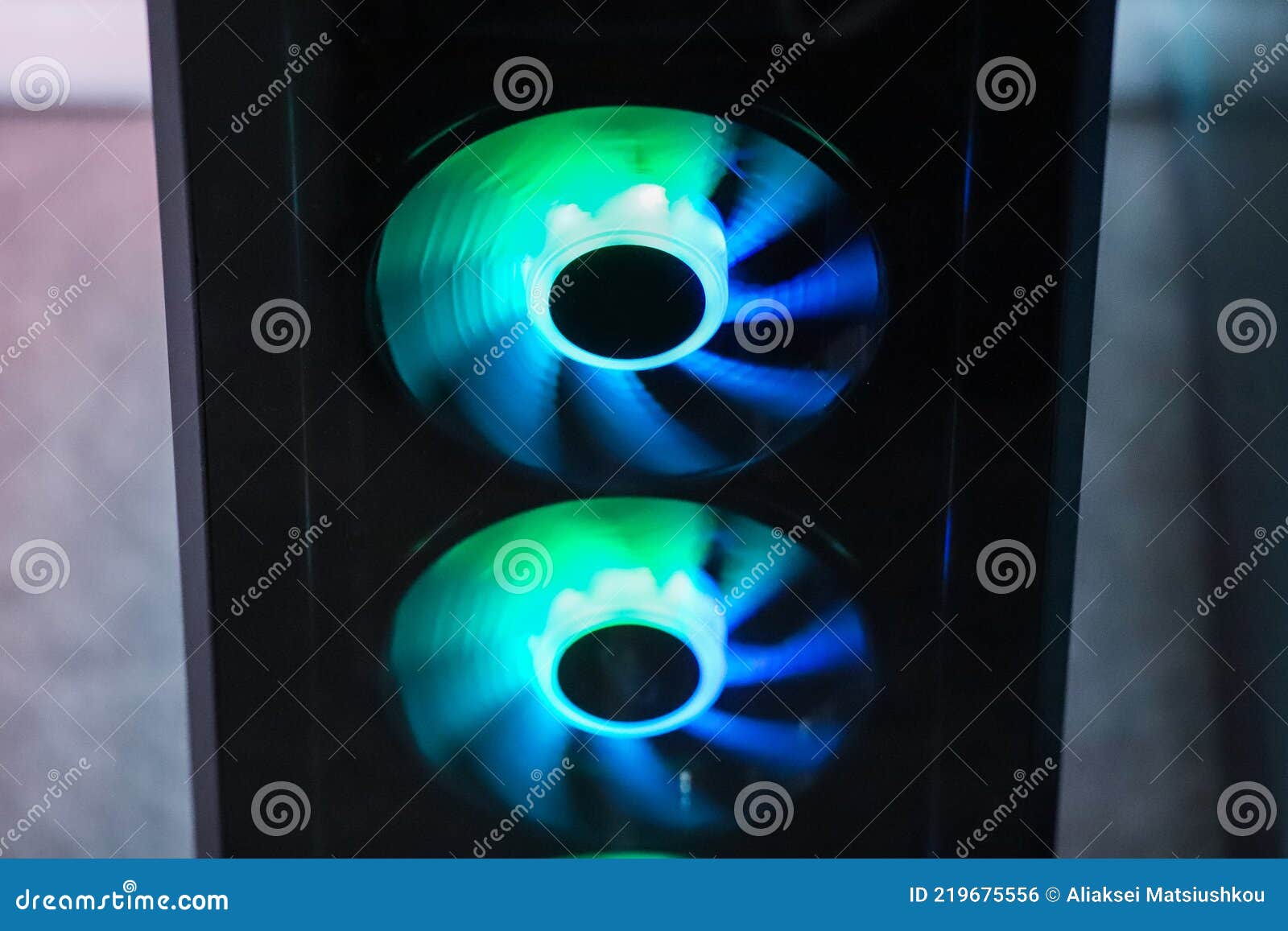 Blue Illumination of the Cooler. Computer Fan with LED Illumination.PC ...