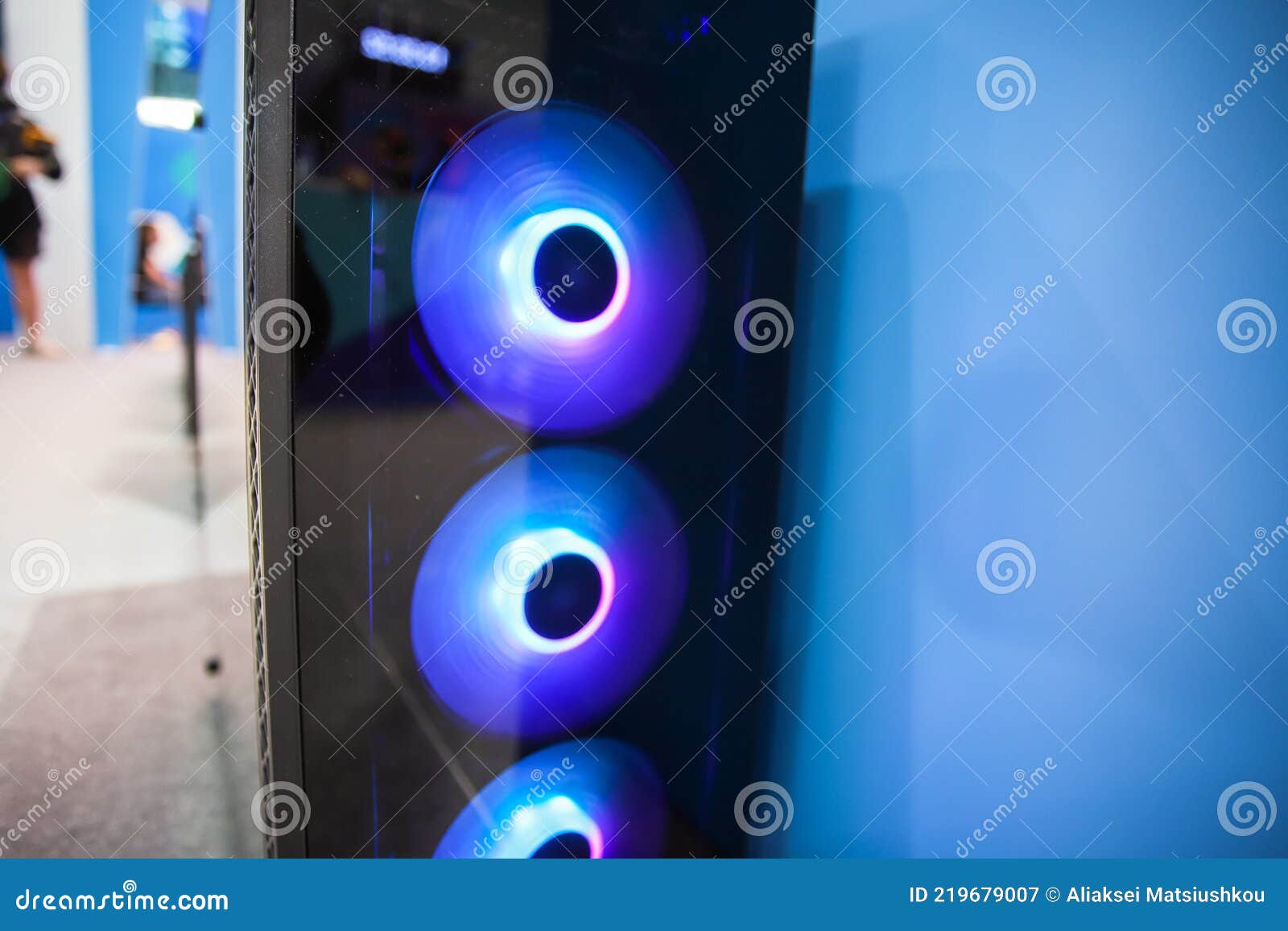 Blue Illumination of the Cooler. Computer Fan with LED Illumination.PC ...
