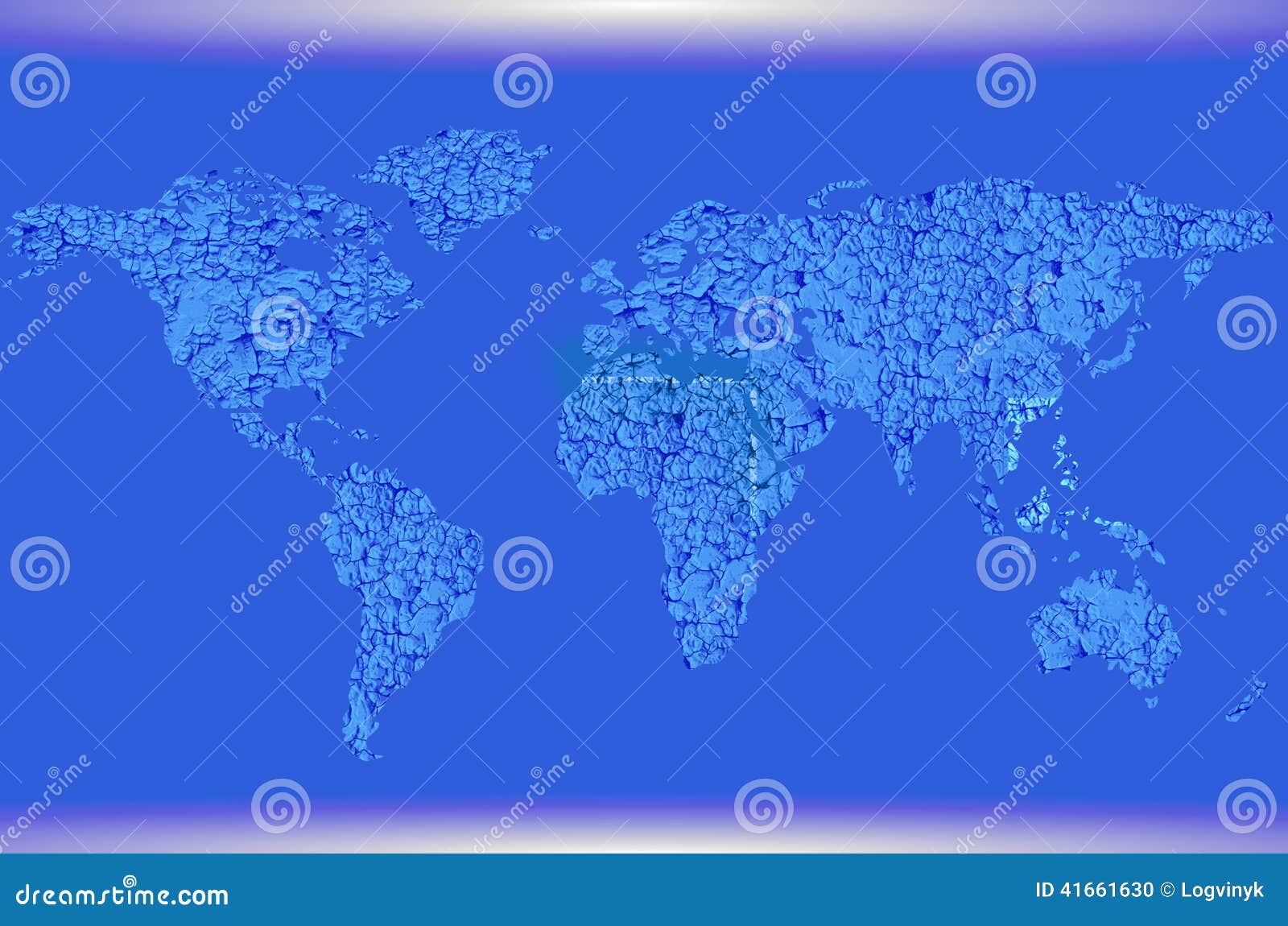Blue Illustrated World Map. Abstract Texture Lines Stock Illustration ...