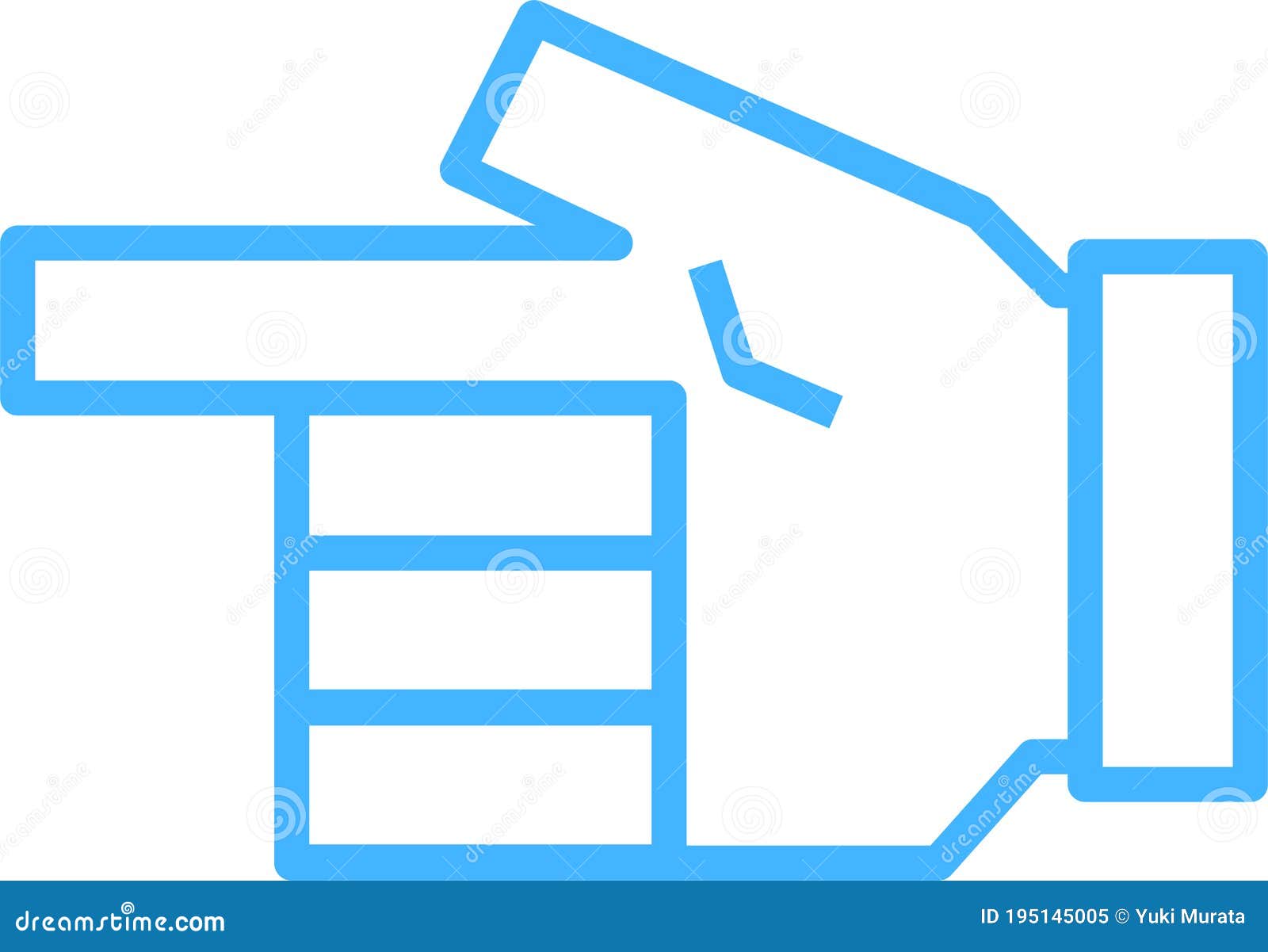 Blue Illustration of a Cute Squared Hand Sign Stock Vector ...