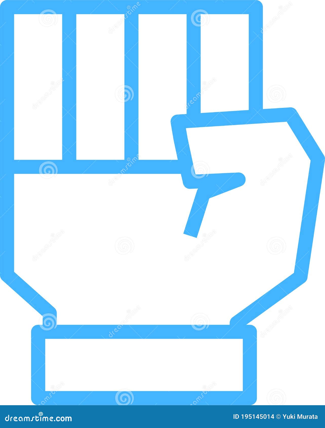 Blue Illustration of a Cute Squared Hand Sign Stock Vector ...
