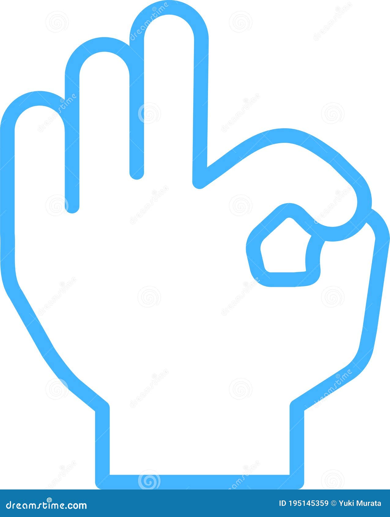 Blue Illustration of a Hand Sign Stock Vector - Illustration of gesture ...