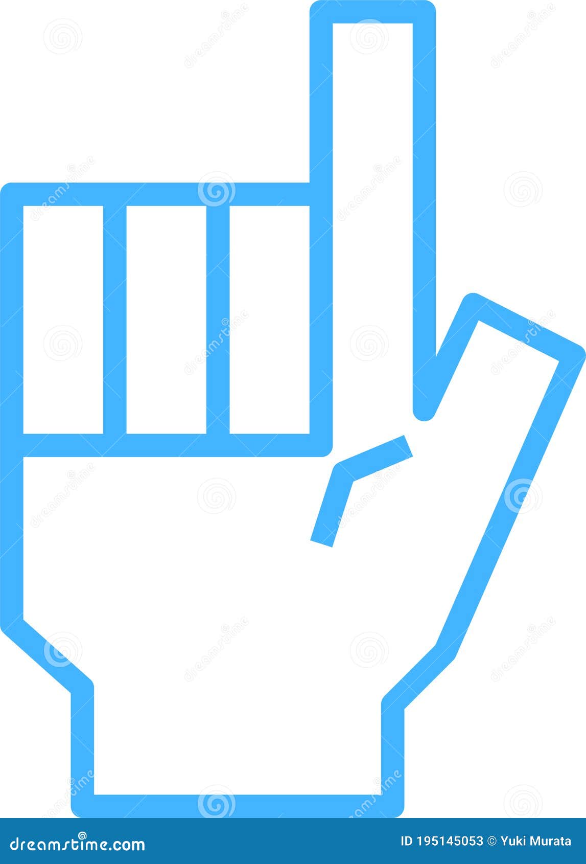 Blue Illustration of a Squared Hand Sign Stock Vector - Illustration of ...