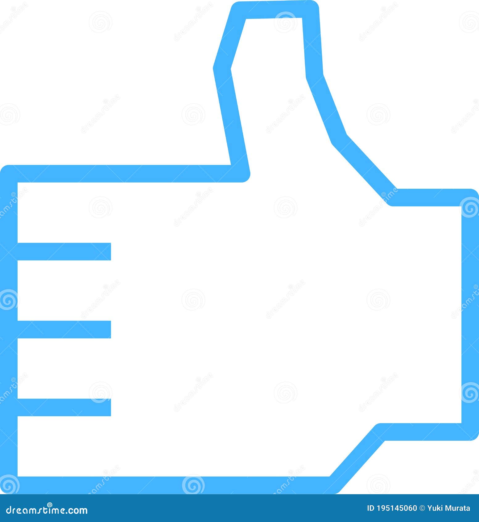 Blue Illustration of a Squared Hand Sign Stock Vector - Illustration of ...