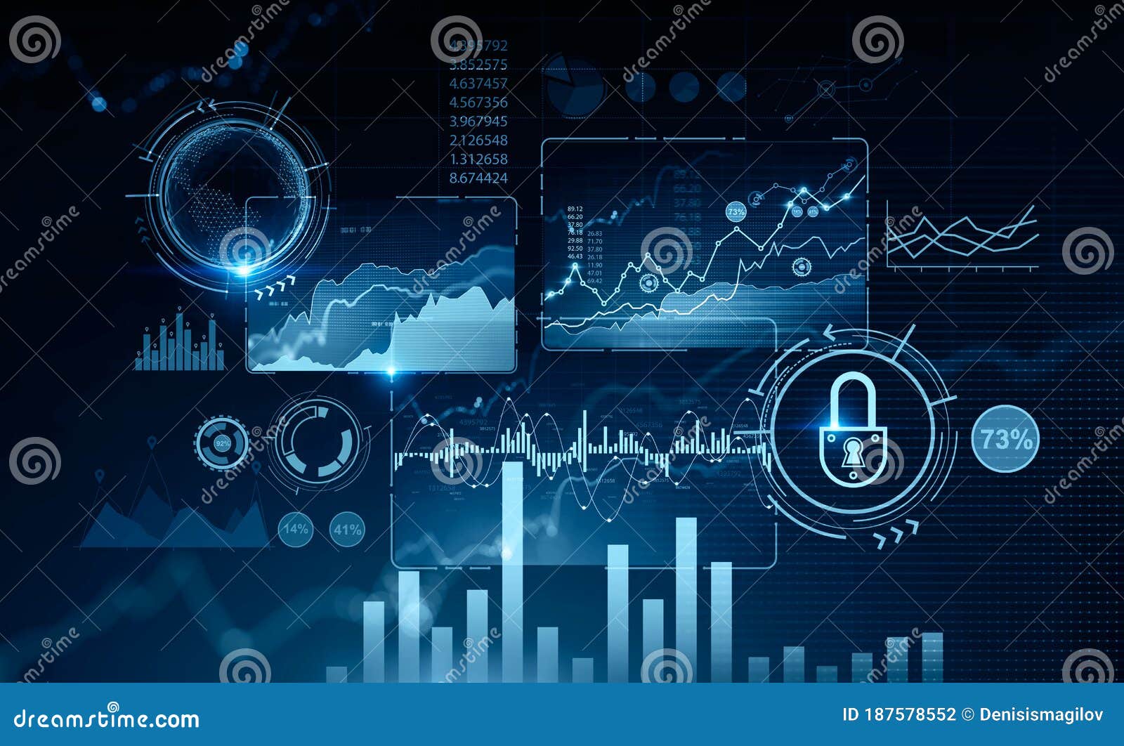 Blue Immersive Interface, Earth In Space Royalty-Free Stock Photography ...