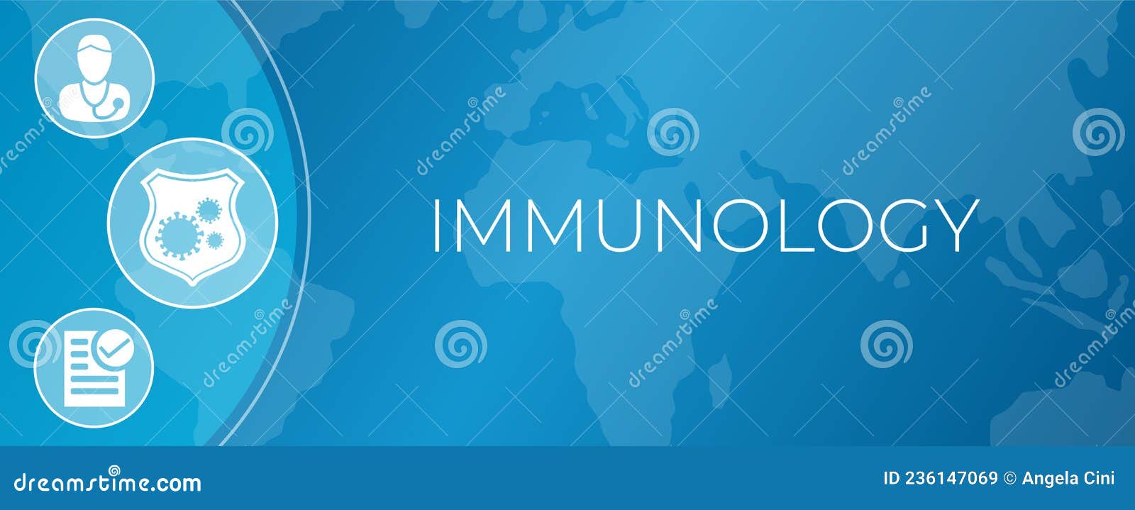 Blue Immunology Illustration Background Banner with Icons Stock Vector ...