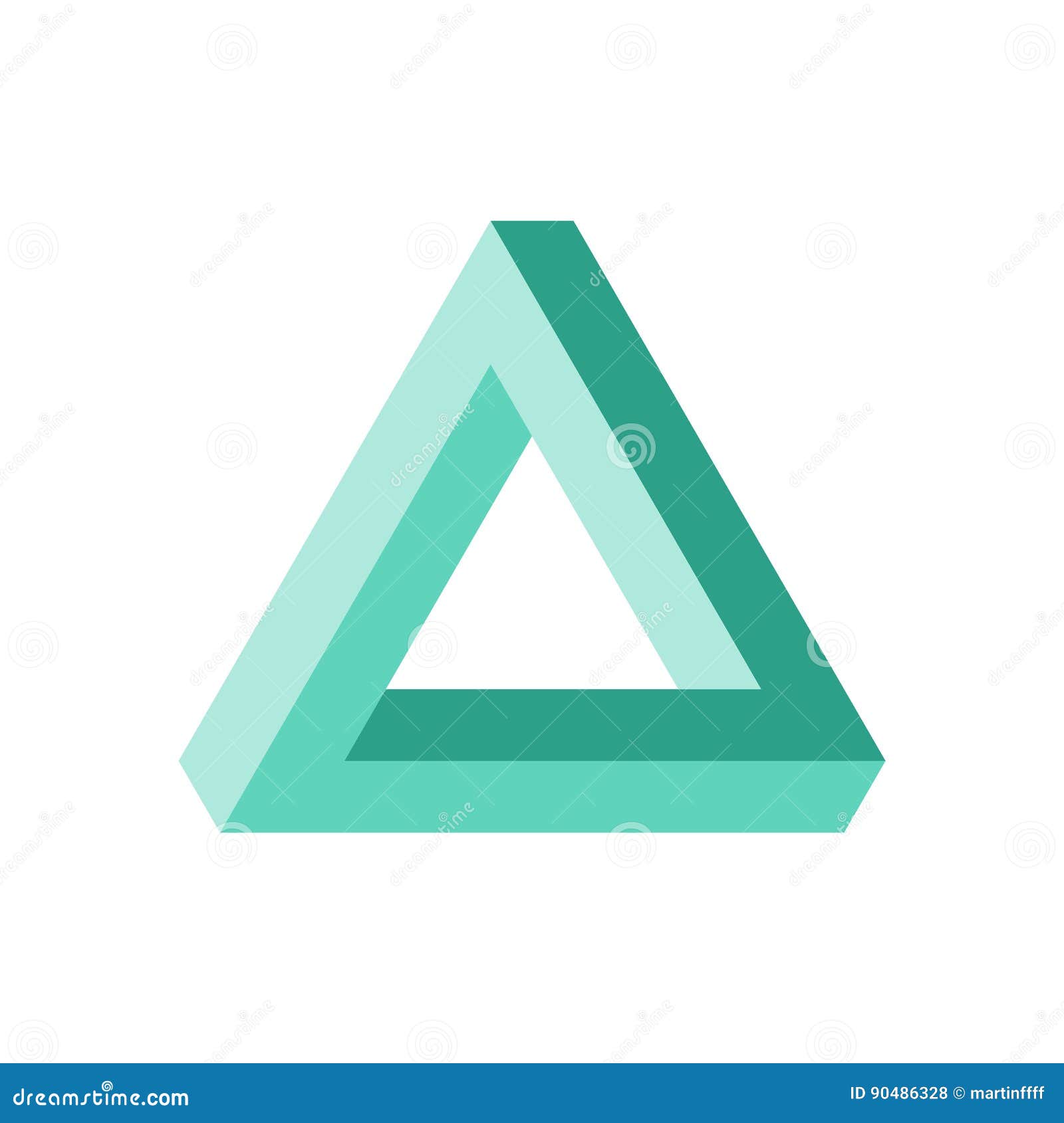 Blue Impossible 3D Triangle, Vector Stock Vector - Illustration of ...