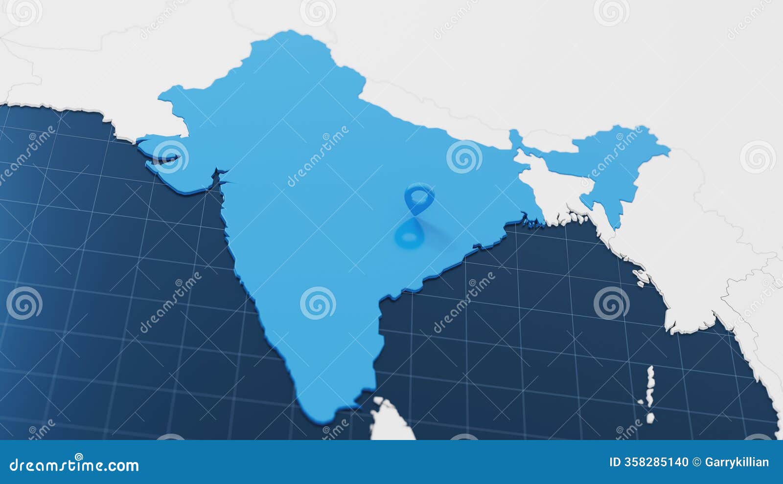 Blue India Map Icon Isolated On White Background. Logo Design Template ...