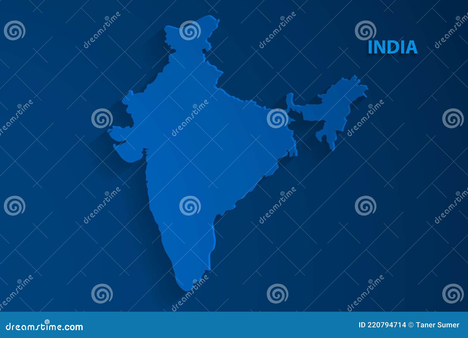 Blue India Map Icon Isolated On White Background. Logo Design Template ...