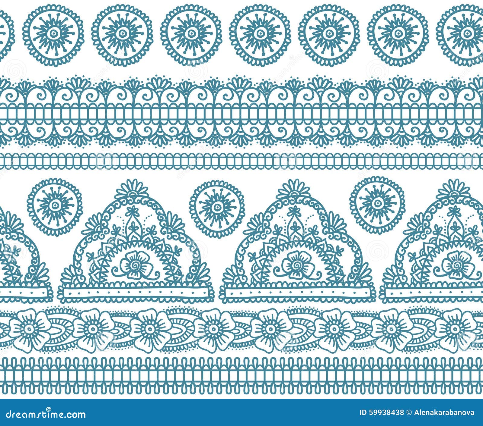 Blue Indian Seamless Pattern Stock Vector - Illustration of culture ...