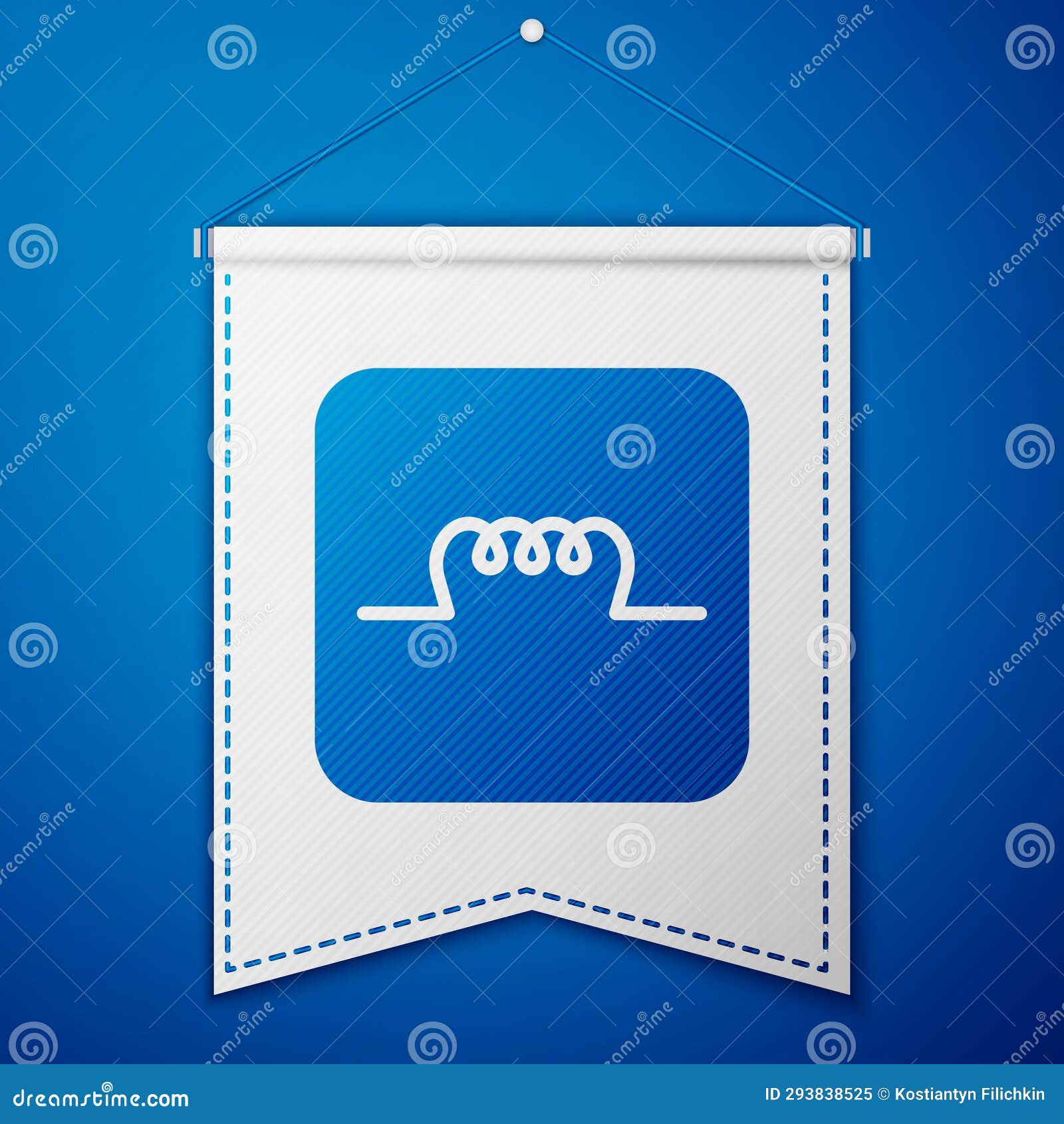 Blue Inductor in Electronic Circuit Icon Isolated on Blue Background ...