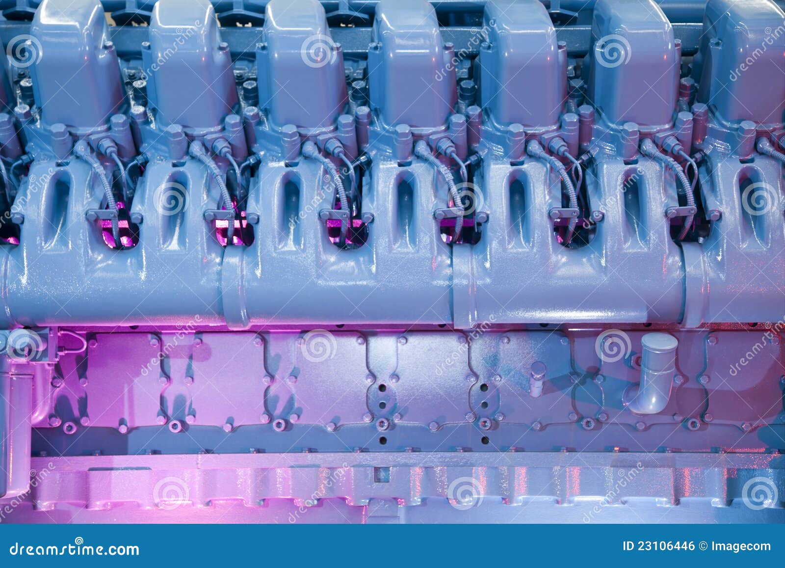 Blue Industrial Engine stock photo. Image of horsepower - 23106446