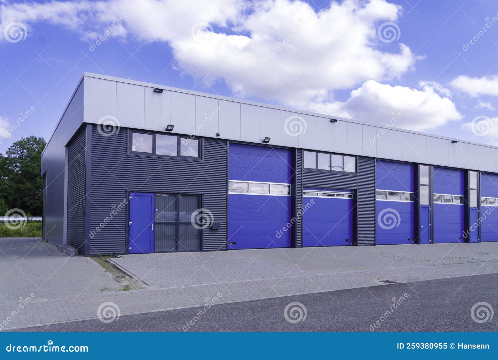 Blue industrial units stock image. Image of industrial - 259380955